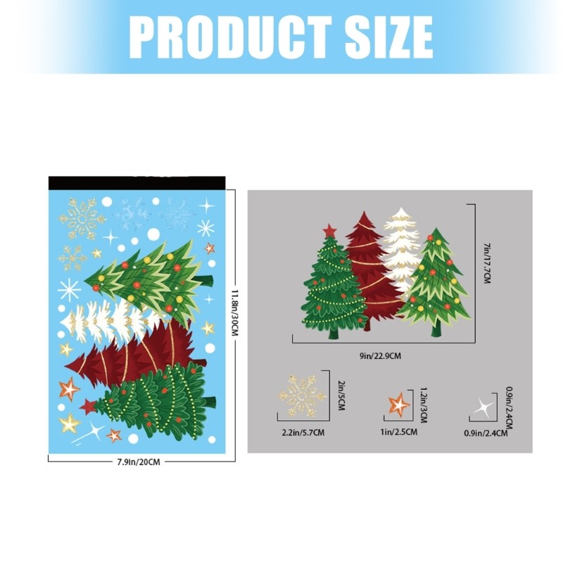 Static Adhesive Window Decals Christmas Tree Sticker For Glass Door ...