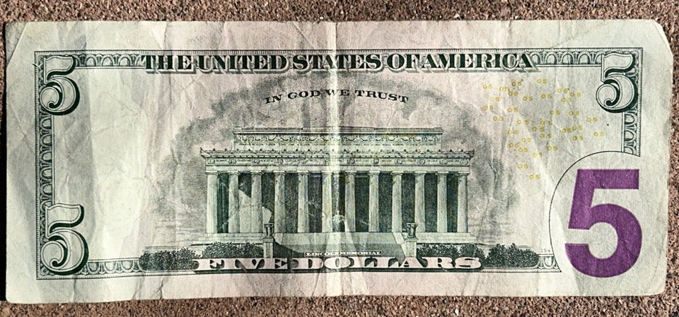 $5 FIVE DOLLAR BILL BIRTHDAY/ANNIVERSARY NOTE 01/30/2015 | eBay