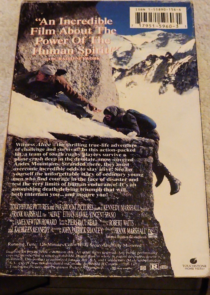Alive VHS 1993 Ethan Hawke , Vincent Spano , Josh Hamilton 717951596031 ...