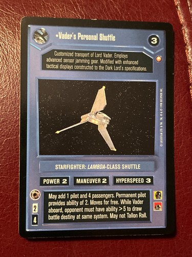Star Wars CCG Special Edition Vader's Personal Shuttle SWCCG Decipher ...