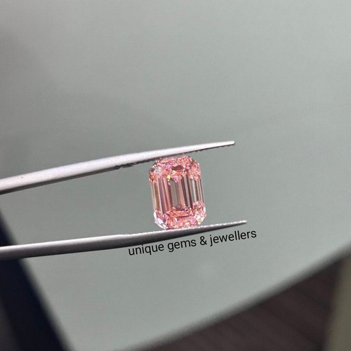 2 Ct Piche pink color Loose Diamond Emerald cut VVS1 Certified +1 Free ...