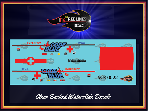 1/64 '55 Chevy "CODE BLUE" Gasser CUSTOM Decal SCR-0022 | eBay