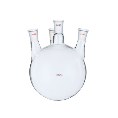 5000ml,24/40,Four Necks,Round Bottom Glass Flask,5L,4-Neck Lab Boiling ...