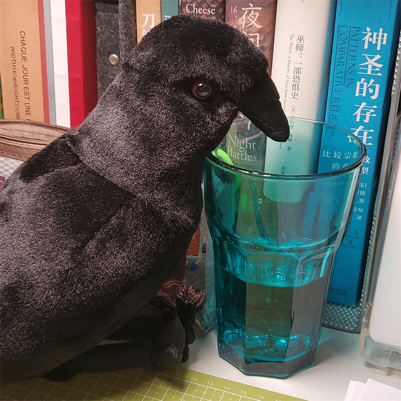 Realistic Black Crow Bird Plush Doll Toy Stuffed Animal 11.8"/30cm Gift ...