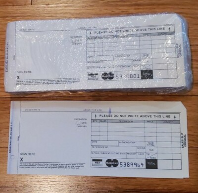 Credit Card Sales Slips Carbonless 50 Pack | eBay