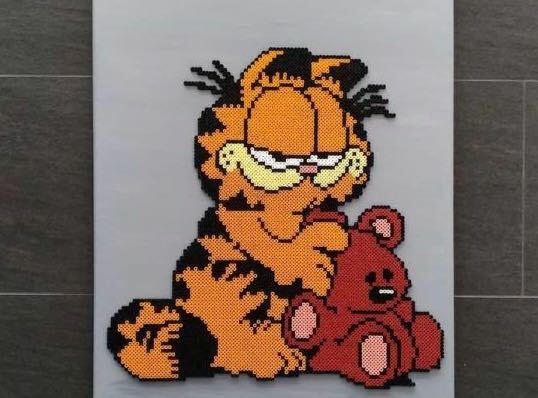Garfield kandi perler rave EDC PLUR comic hama wall art jim davis bead ...