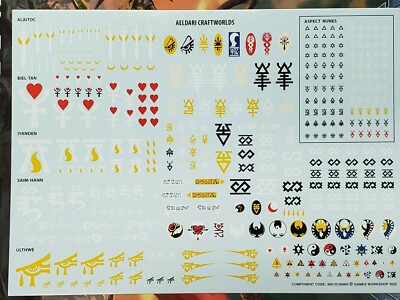 Aeldari Craftsworlds Transfer Sheet Decals, Eldar, GW, 40K | eBay
