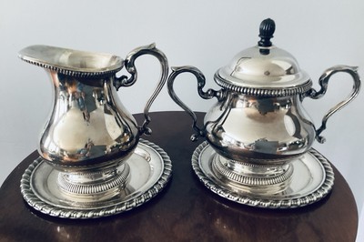 Vintage silver plate sugar and creamer Set, Silver Plate Serving Set | eBay