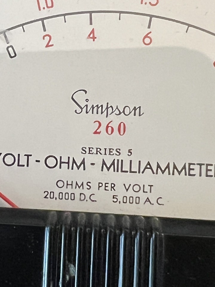 Tested Working Simpson 260 Series 5 Volt-Ohm-Milliammeter With Probes ...