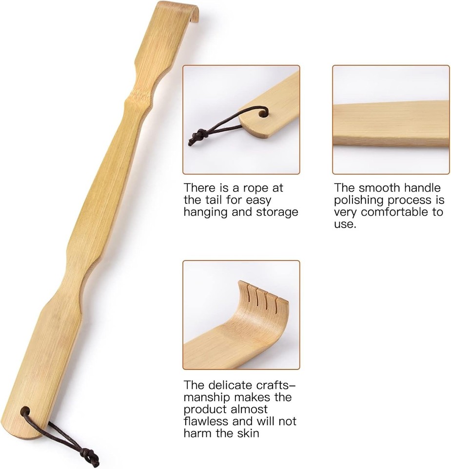 Bamboo Back Scratcher,100% Natural Bamboo Back Scratchers for Itching ...