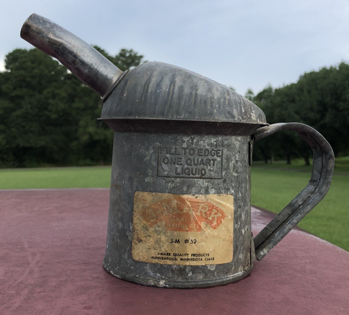 Vintage Gas Station Type Galvanized Metal Open Top 1 Quart Oil Water ...