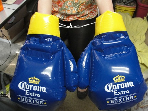 CORONA EXTRA BEER INFLATABLE WEARABLE BOXING GLOVES GLOVE ONE PAIR NEW ...