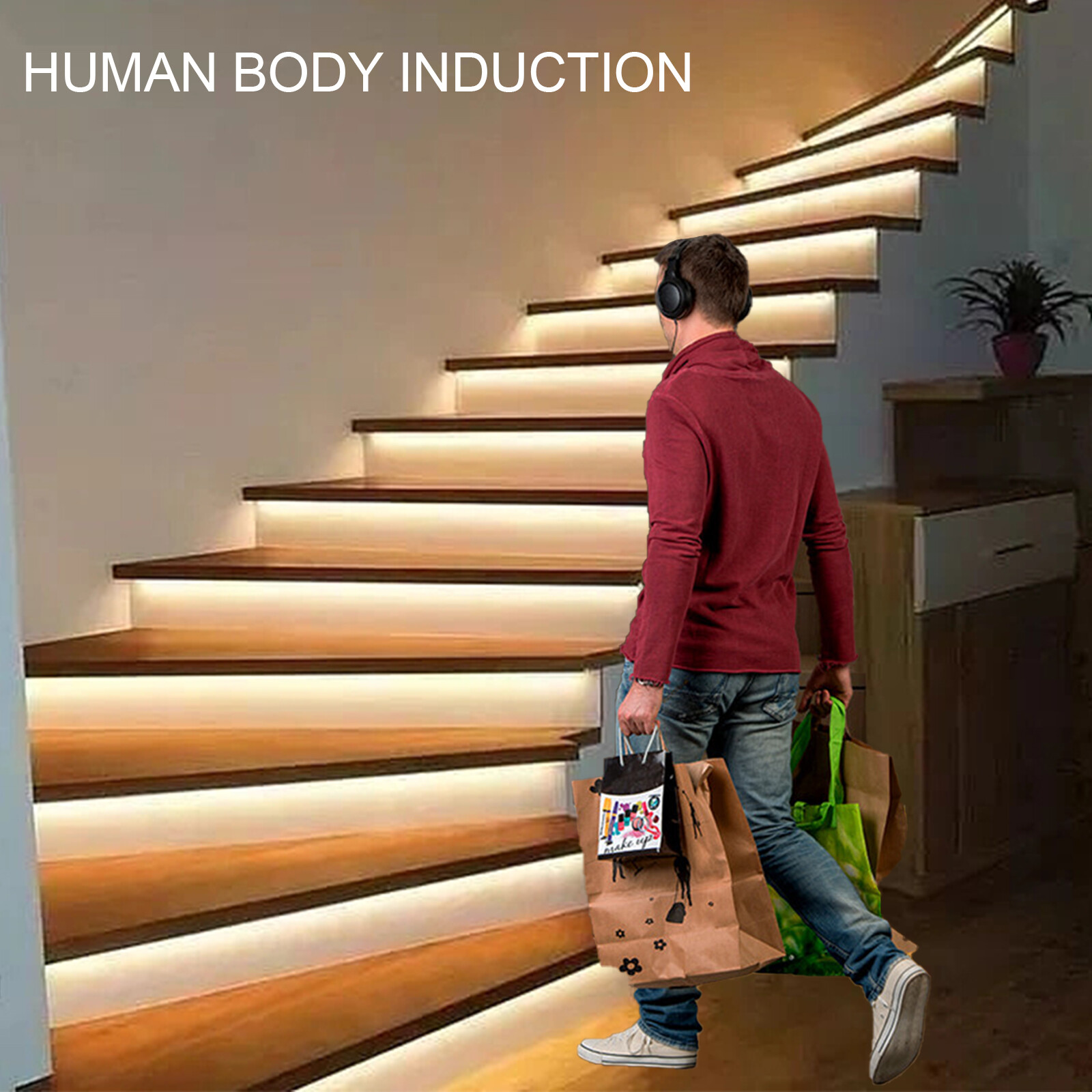 2700K/4000K Step Stair Light Strip Motion Sensor Switch LED Strip ...