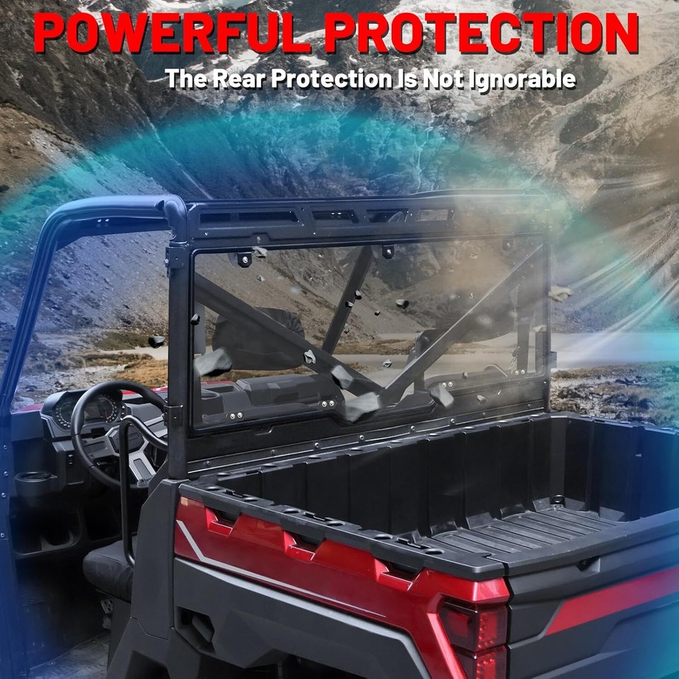 Rear Windshiled Window For Polaris ranger full size 570/ crew 2015/xp ...