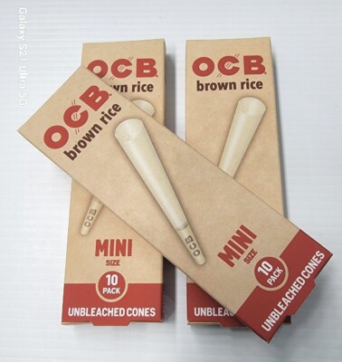 3 Packs OCB Brown Rice Mini Cones 30 Total | eBay
