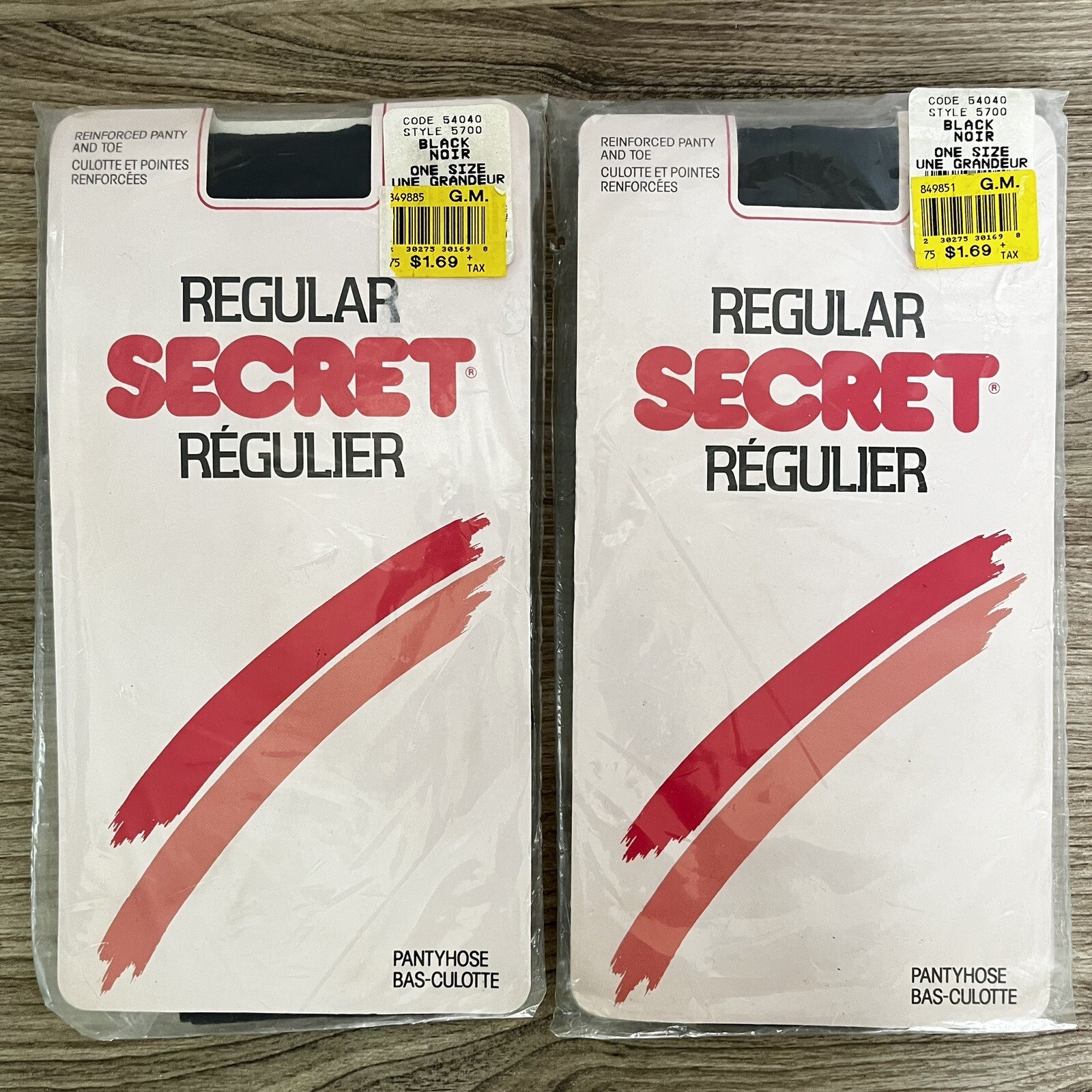 Vintage Regular SECRET Reinforced Panty & Toe BLACK P… - Gem