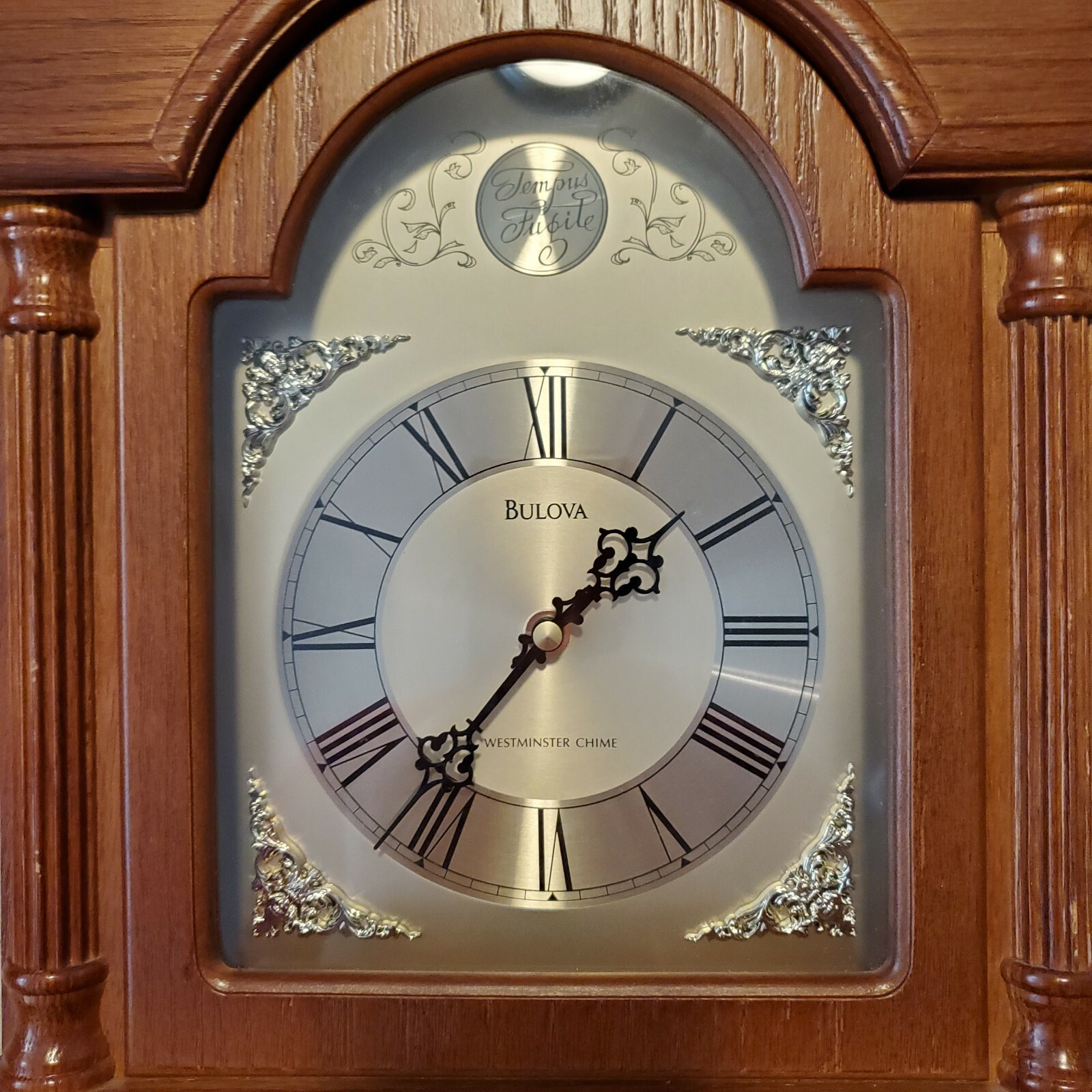 Bulova Tempus Fugit Large Wall Mount Wooden Westminster Chime Clock ...
