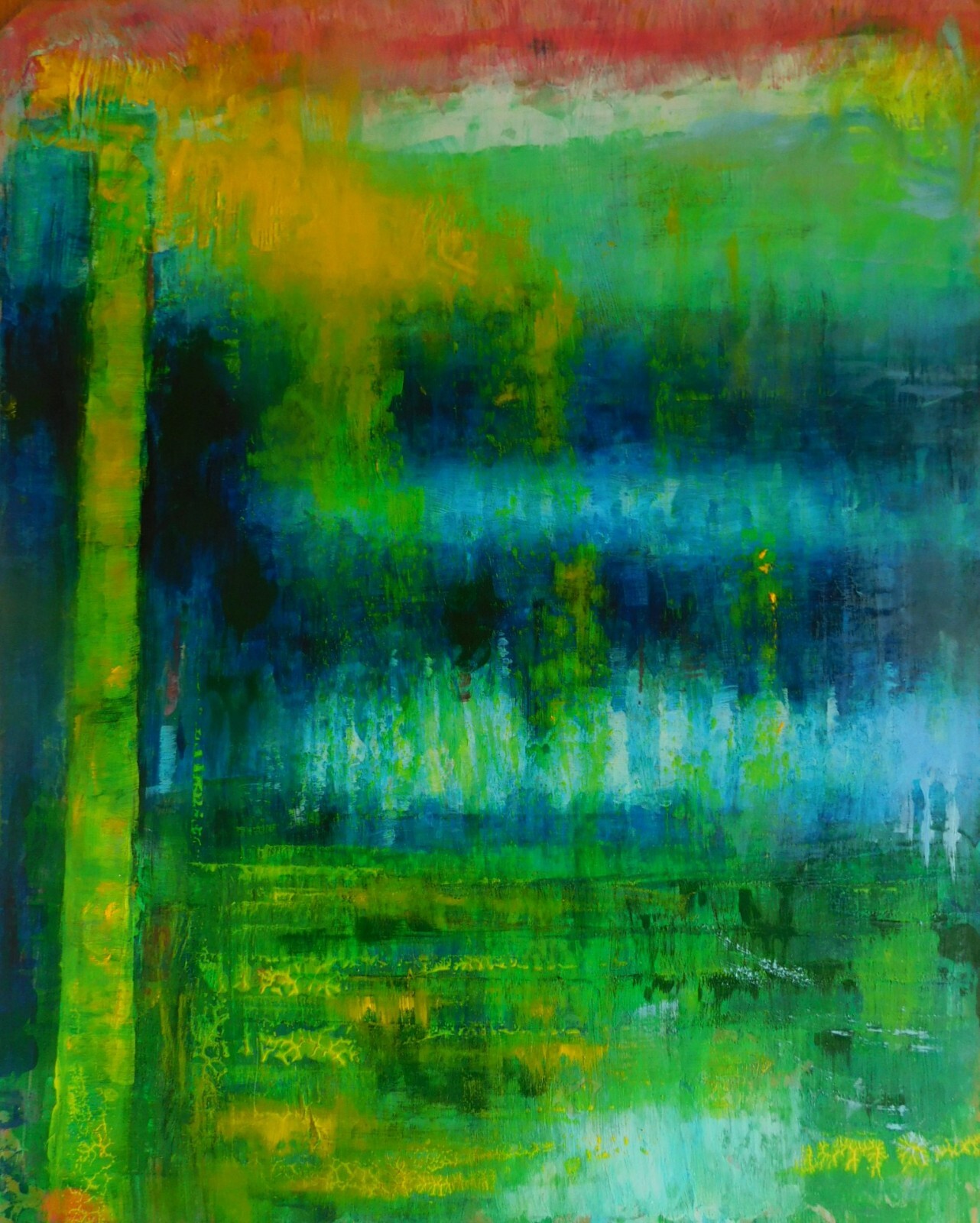 Original abstract mixed media painting, signed by Nalan Laluk ...