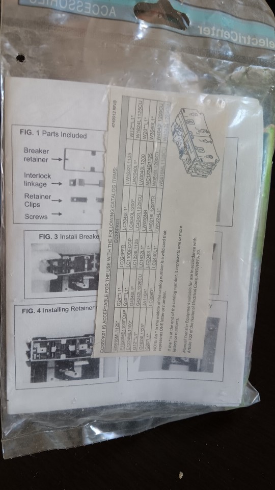 Siemens ECSBPK01 Manual Transfer Load Center Interlock Kit **SALE** | eBay