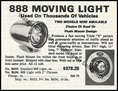 Mars 888 Fire Engine Truck Emergency Light VTG Fire Ad Photograph Print ...