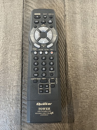 OEM Quasar Tower TV Cable VCR Universal Remote Control VSQS1600 Tested ...