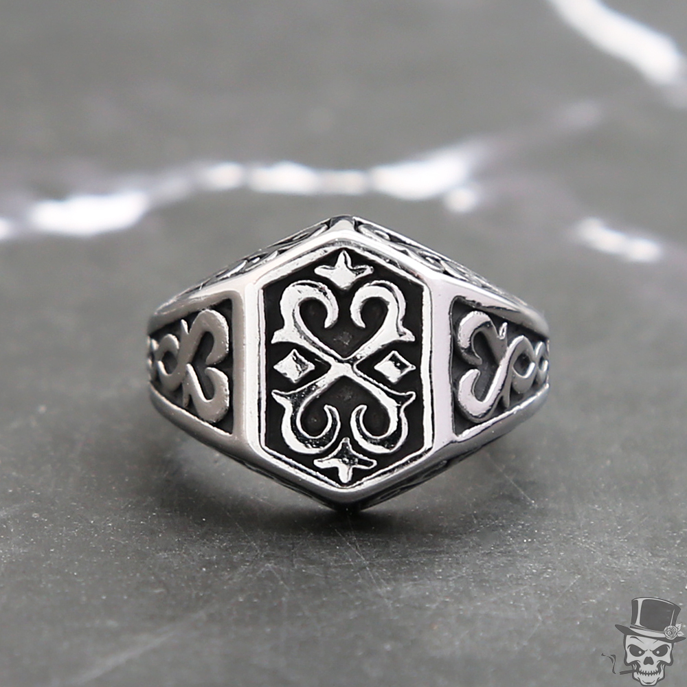 Sculpt Rings™ Stainless Steel Viking Flower Pattern Ring - Nordic Style ...