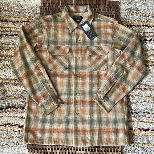 Pendleton Board Shirt NWT Wool Button Down Khaki Plaid Men’s Medium M New | eBay