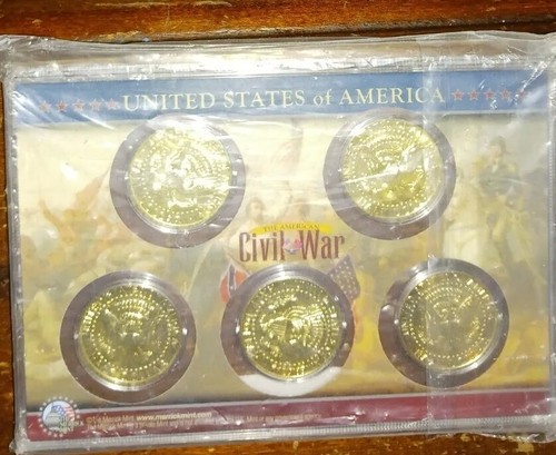 5 Jfk Civil war Coin Set 24kt gold plated | eBay