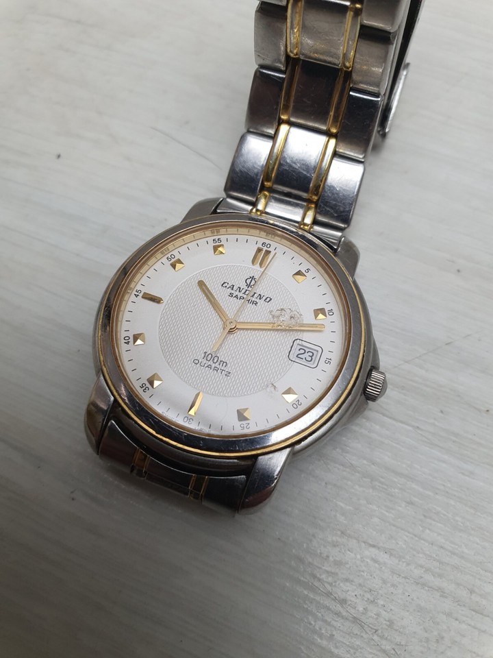 Vintage Collectible Candino Stainless Quartz Saphir Divers Wirstwatch ...