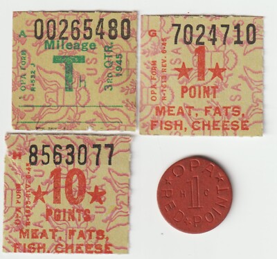 Rare Old US WWII OPA Red Ration Coin/Token Truck Fleet Gas Stamp ...