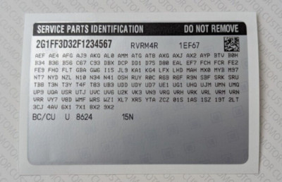 Replica Duplicate SPI SERVICE PARTS IDENTIFICATION Label Sticker for GM ...