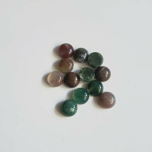 50pcs/lot Natural Indian Agate Stones Round CAB CABOCHON Stone DIY 8mm ...