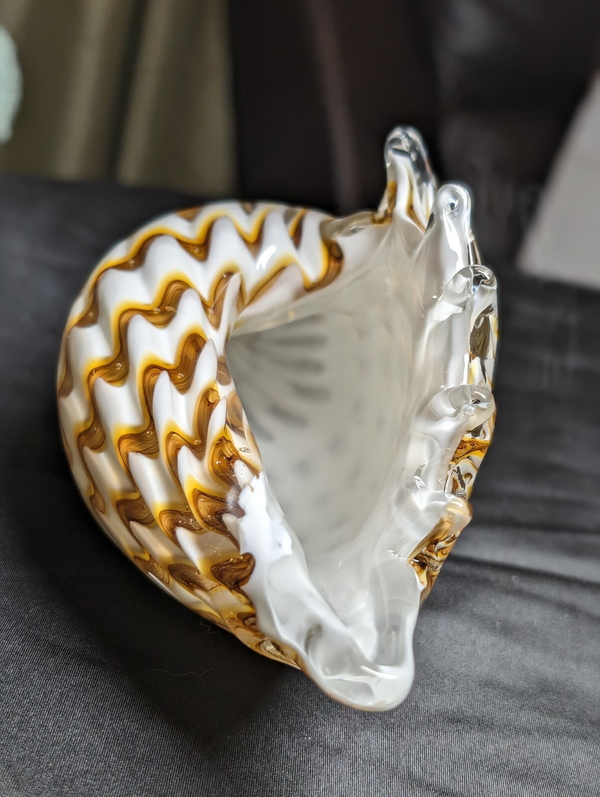 Art Glass Conch Sea Shell Sculptural Dish Figurine 6.5" Murano Style | eBay