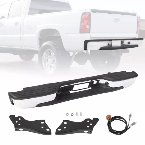 Complete Chrome Rear Bumper for Chevy Silverado GMC Sierra 1500 2500 ...
