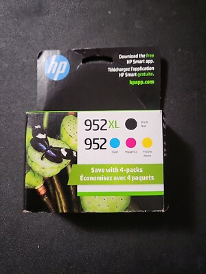 4-PACK GENUINE HP 952XL Black 952 Color Ink OFFICEJET PRO 8710 SEALED ...