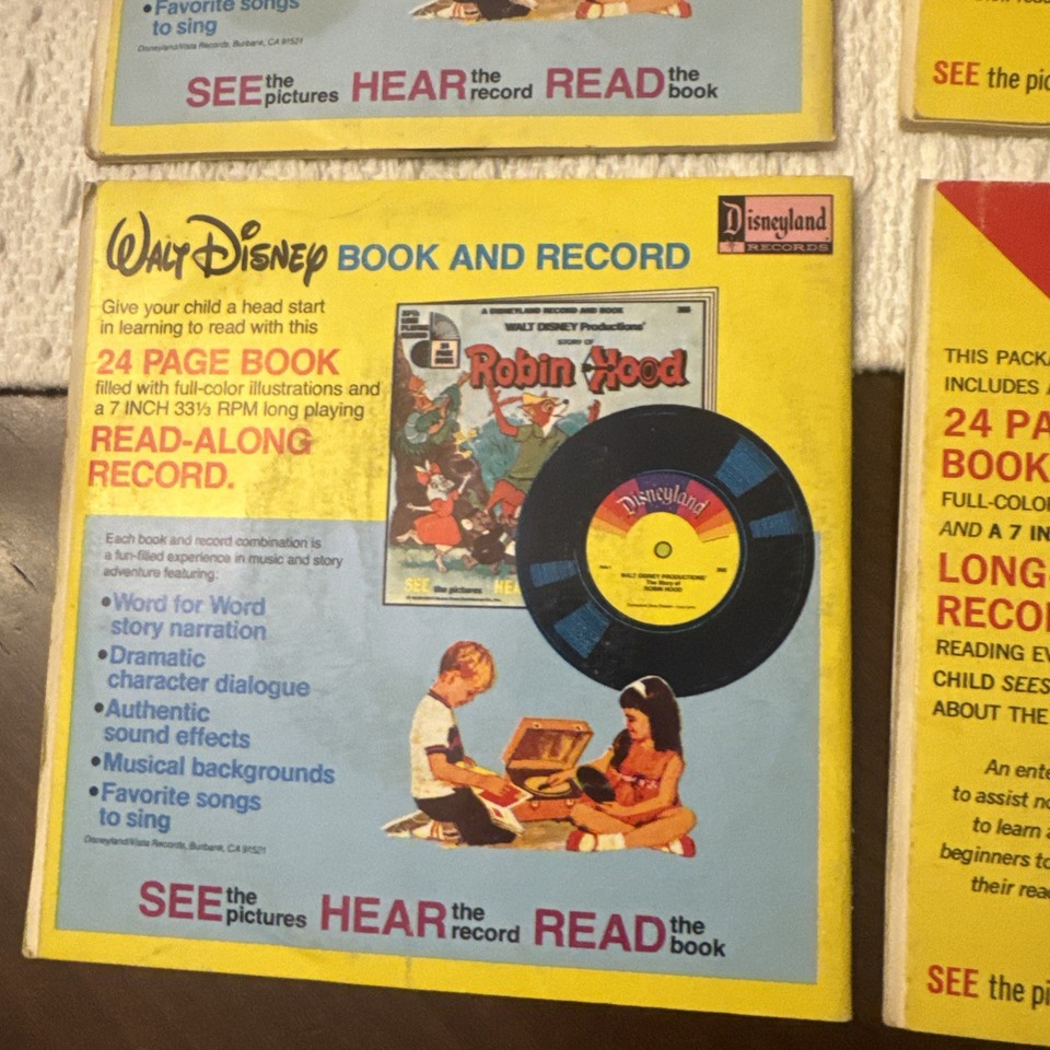 Lot Of 4 Walt Disney Storyteller Timeless Classics Books With RECORDS ...