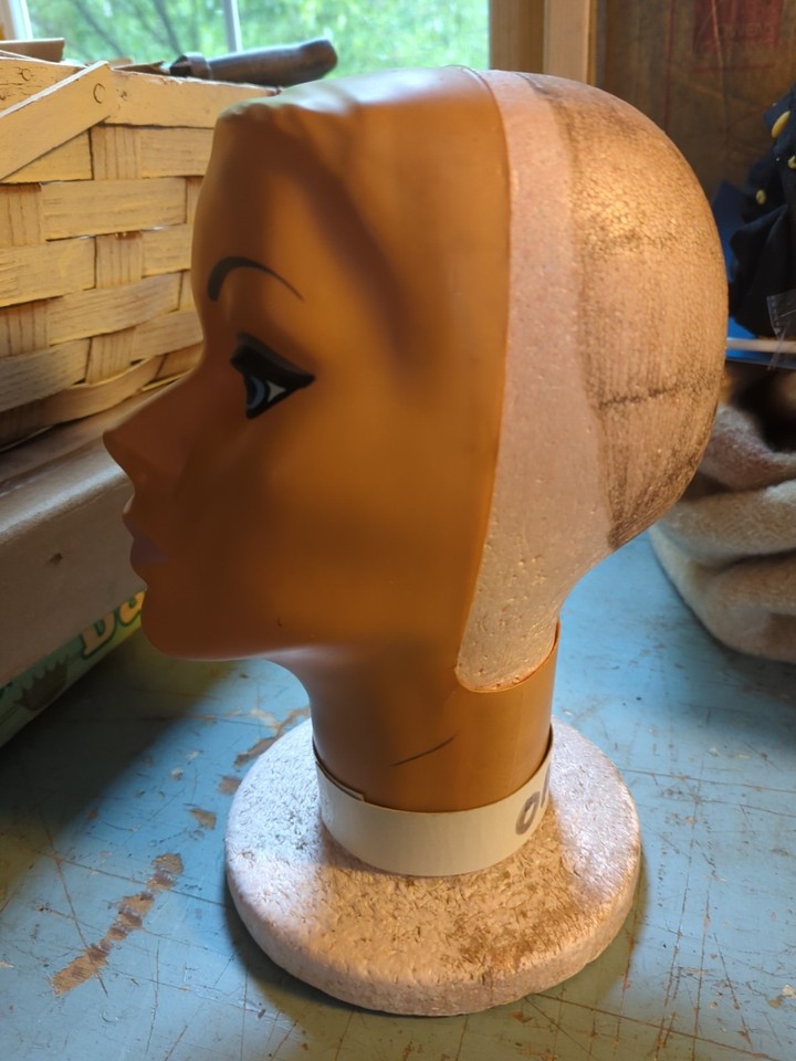 Vintage 1960's Mannequin Styrofoam & Plastic Head Wig Stand Display Art ...