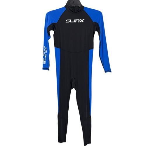 Slinx Size XS Full Body Wetsuit Black Blue Swimsuit Rashguard Swim Dive ...