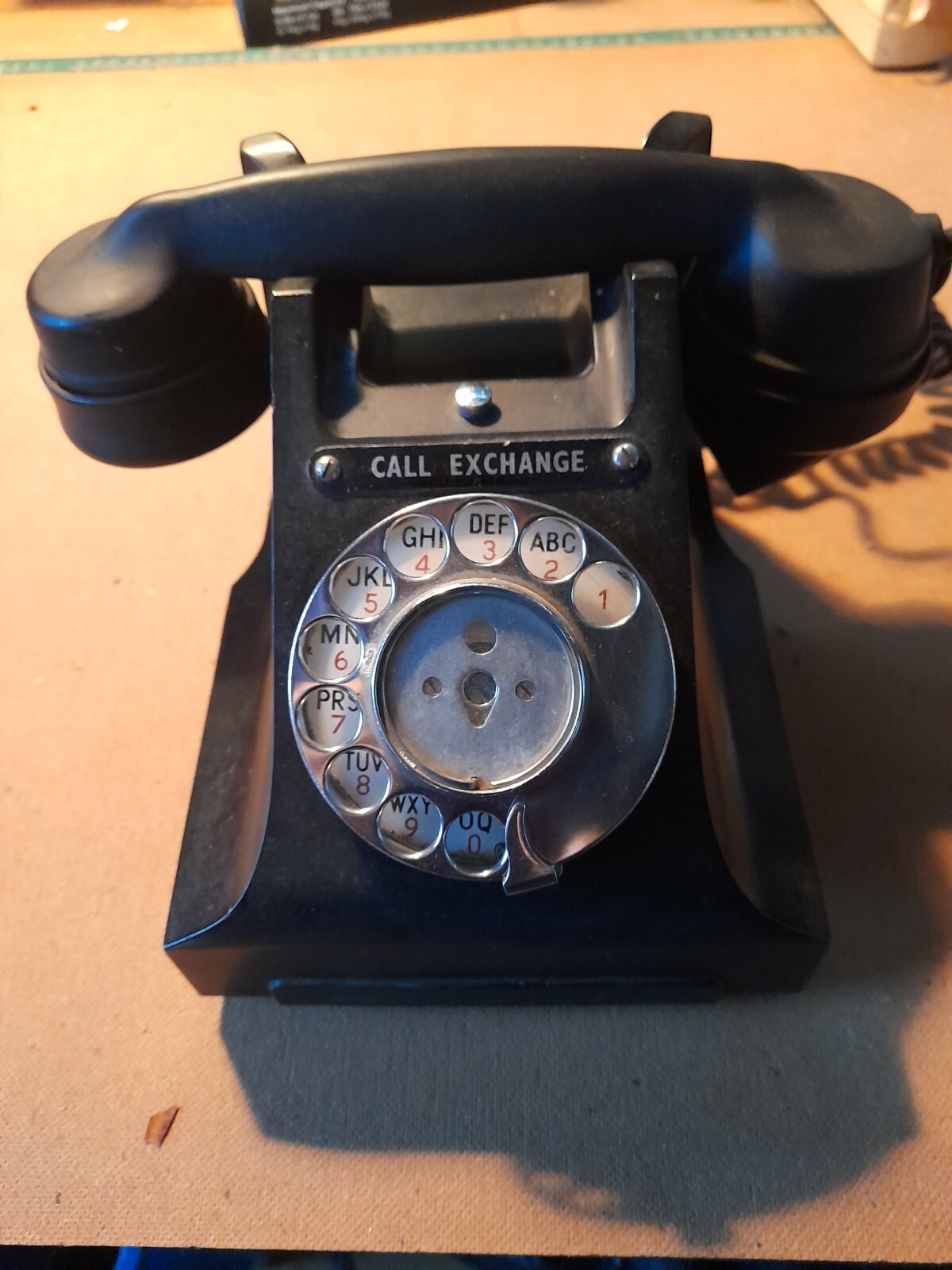 VINTAGE GPO TELEPHONE BLACK BAKELITE c1950's CALL EXCHANGE BUTTON GOOD ...
