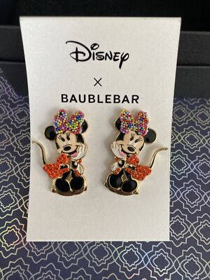 NEW Disney X Baublebar Minnie Mouse Multi Color Rhinestone Earrings 🆓📦 ...