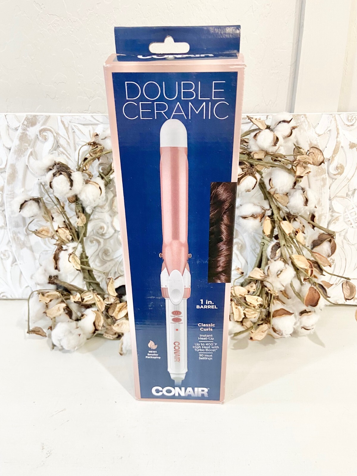 Conair Double Ceramic 1-inch Curling Wand, Straight wand produces ...