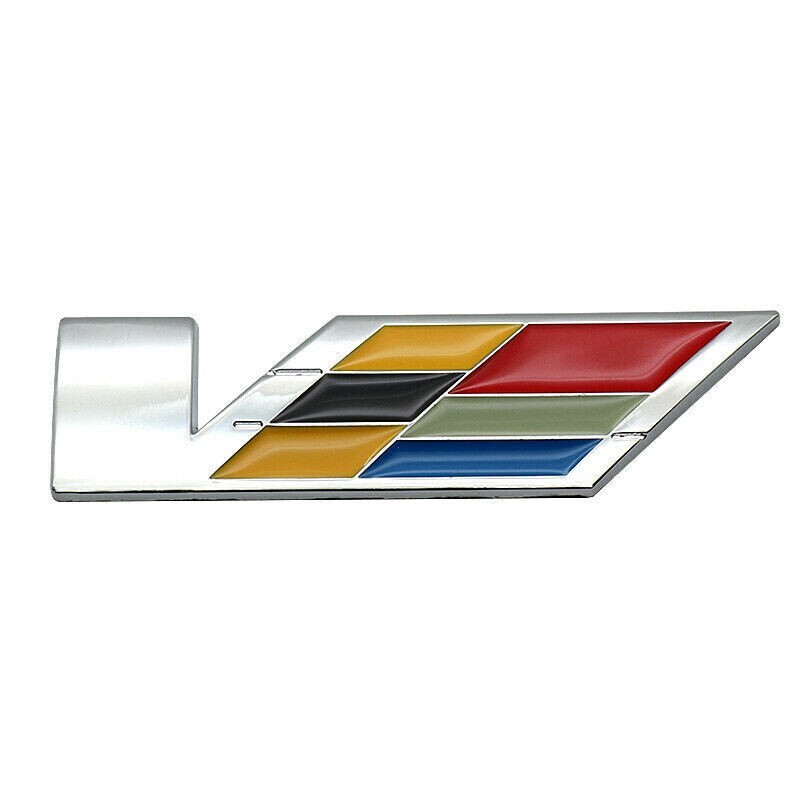 3pcs V Emblem Silver 3D Metal Rear Fender Badge for CTS SRX STS ...