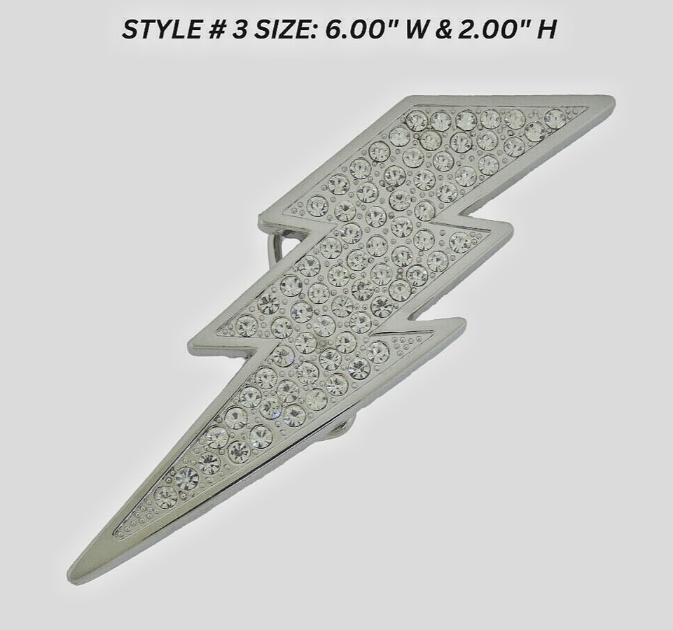 Mens Womens Flash Belt Buckle Rhinestone Silver Metal Fashion New ...