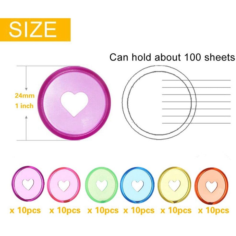 60 Pcs 24mm Plastic Discs, Discbound Expansion Discs, Heart7685 | eBay