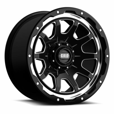 Grid Wheels GD15 Gloss Black / Milled 20X9 Size One Piece Cast Wheels ...