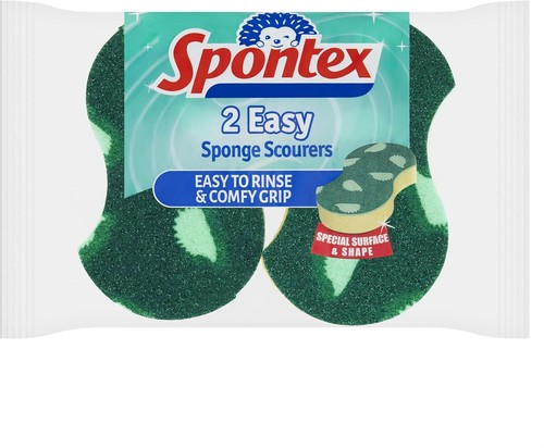Spontex Easy Sponge Scourer Kitchen Cleaning With Lemon Scent 2 Pack 5010071900524 | eBay UK
