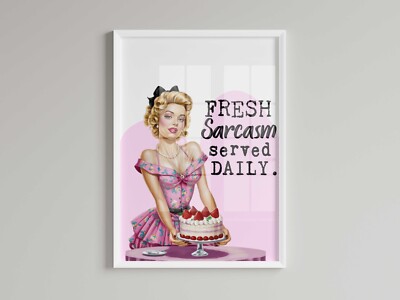 Retro Vintage Pin Up Print , Wall Art Print Quote Wall Decor Picture ...