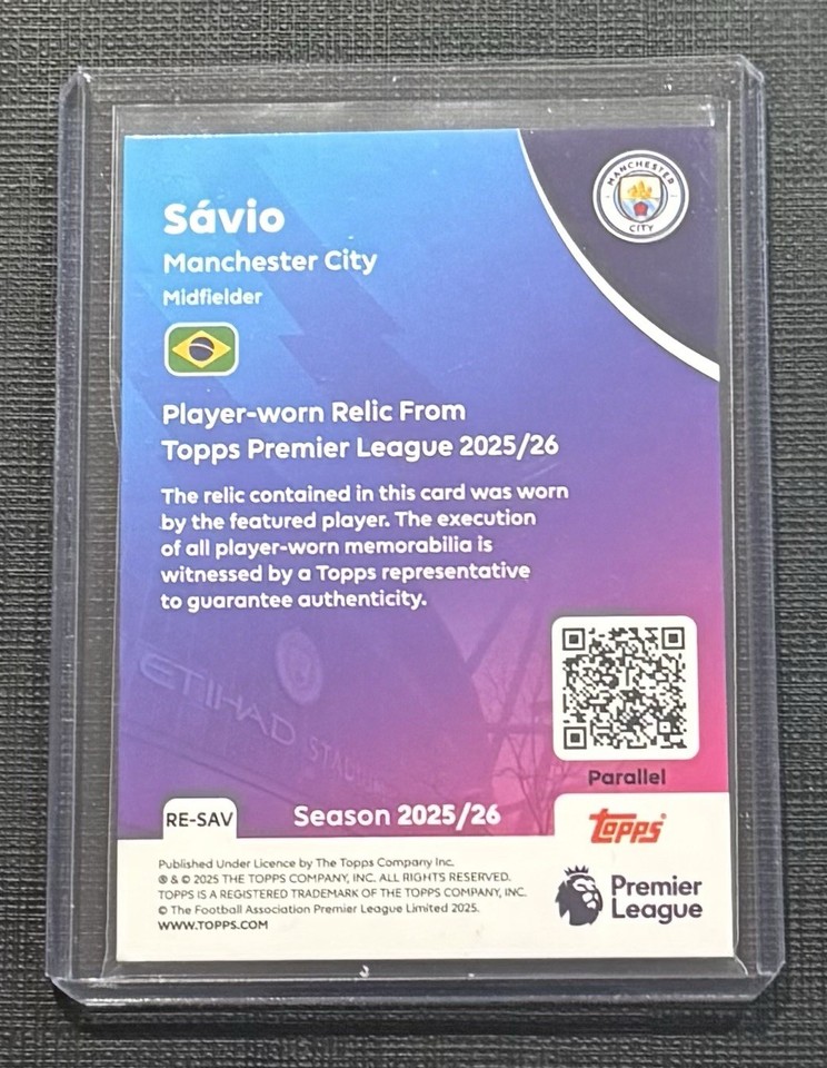 Topps Premier League 2026 - Savio Manchester city 1/1 Patch | eBay UK