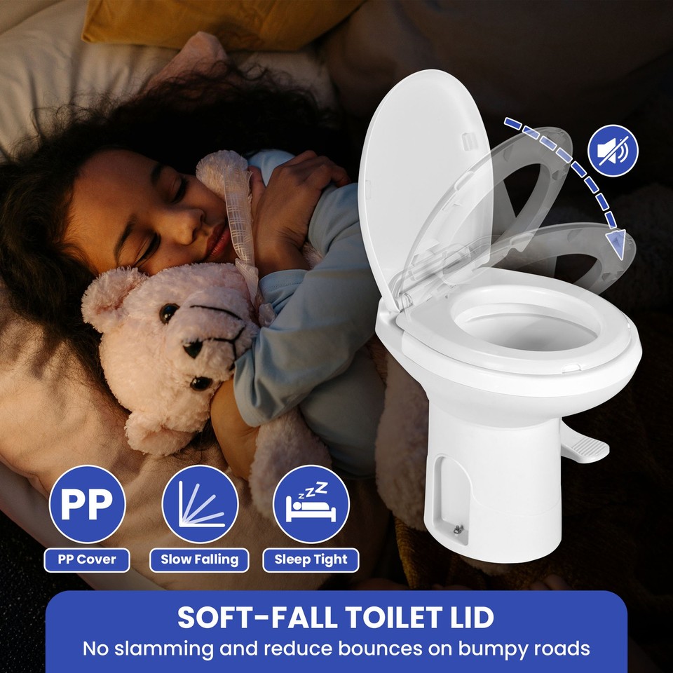 Portable Toilet Foot Pedal Flush Boat RV Travel Commode Caravan Camping ...