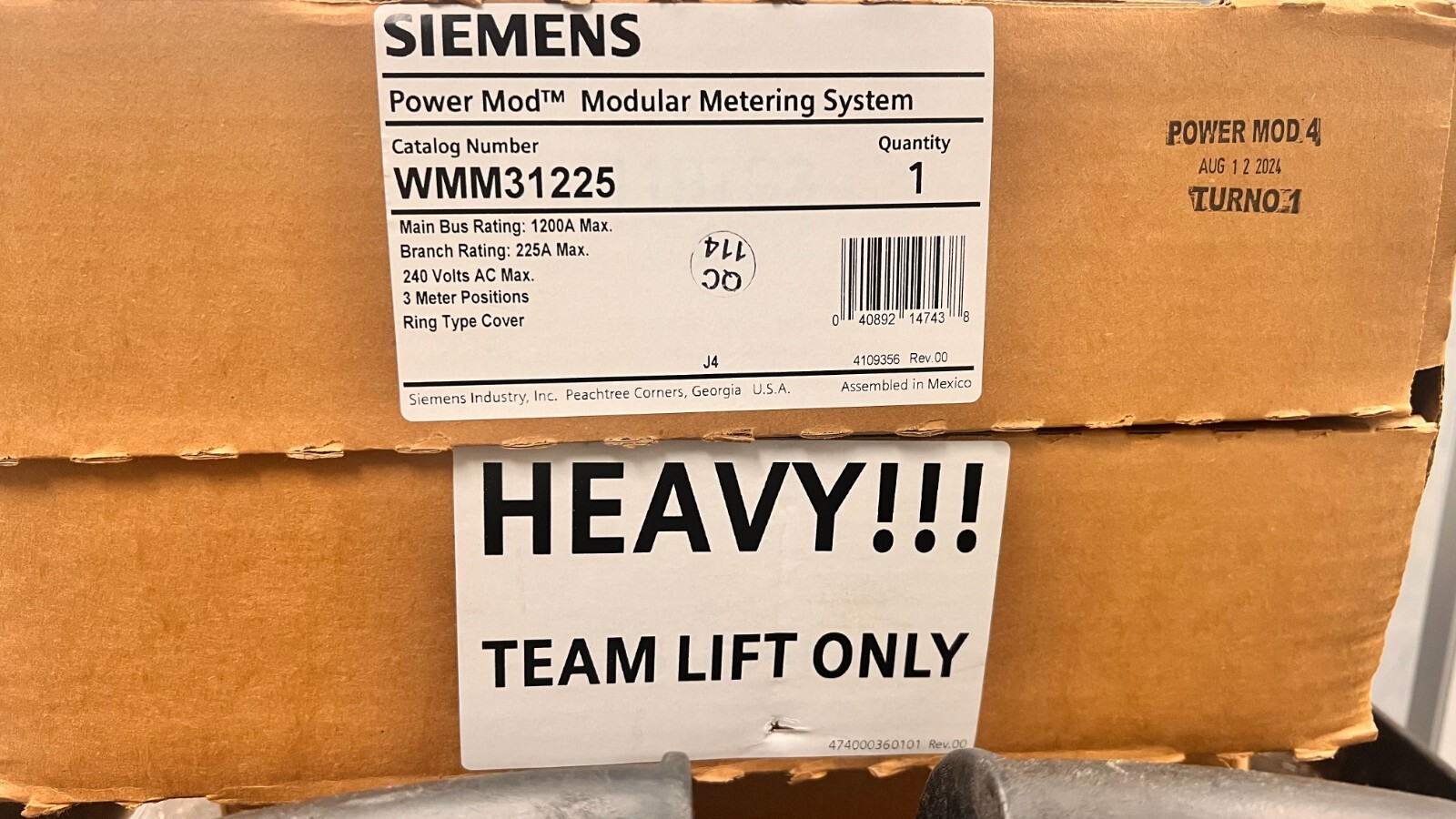 Siemens Power Mod 3 Gang Meter Stack WMM31225 1PH IN 1PH OUT NEW 225amp ...